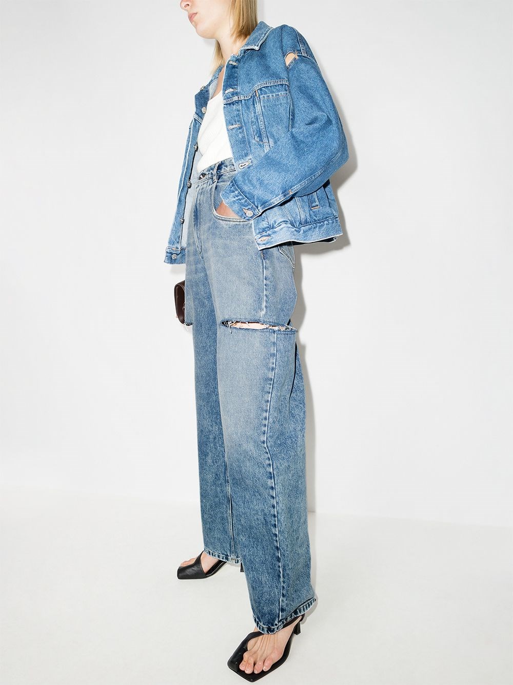 MAISON MARGIELA Maison Margiela Wide Leg Jeans with Cutout Detail
